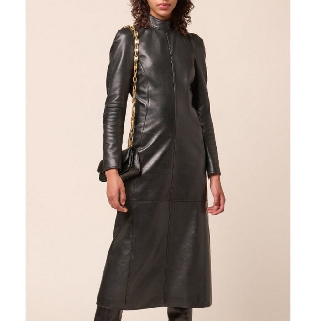 Black Leather Dress For Women's Genuine Pure Lambskin Leather Dress ...